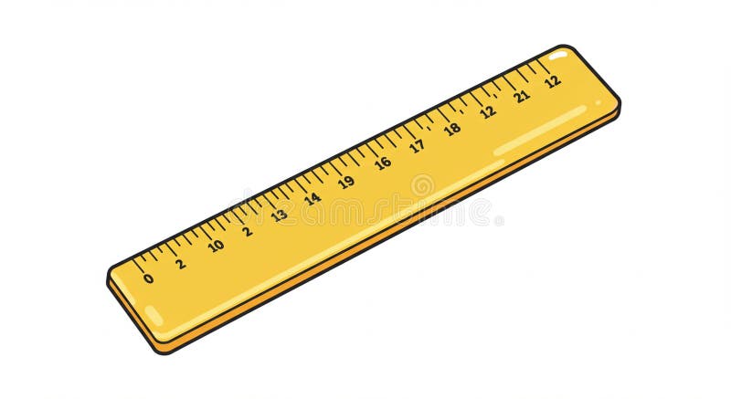 Yellow Plastic Ruler with Both Centimeter and Inch Measurements. the ...