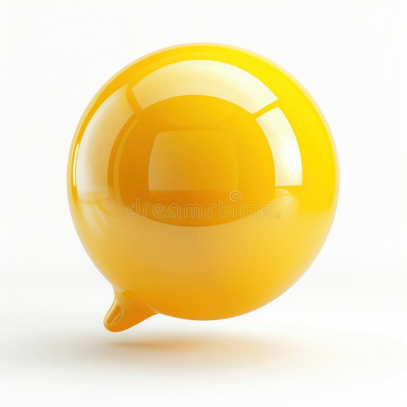 Yellow Plastic Soft Speech Bubble Isolated Stock Photo - Image of ...