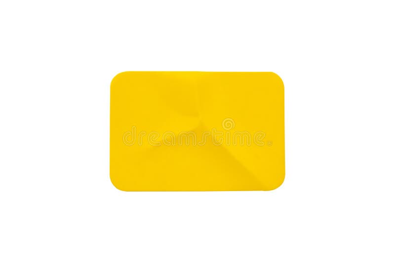 Yellow Plastic Sticker Label Isolated on White Background Stock Photo ...