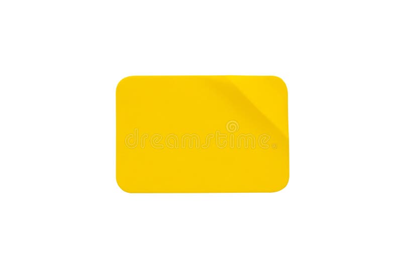 Yellow Plastic Sticker Label Isolated on White Background Stock Photo ...