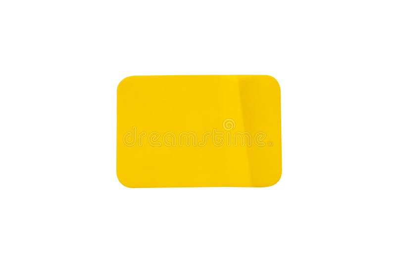 Yellow Plastic Sticker Label Isolated on White Background Stock Image ...