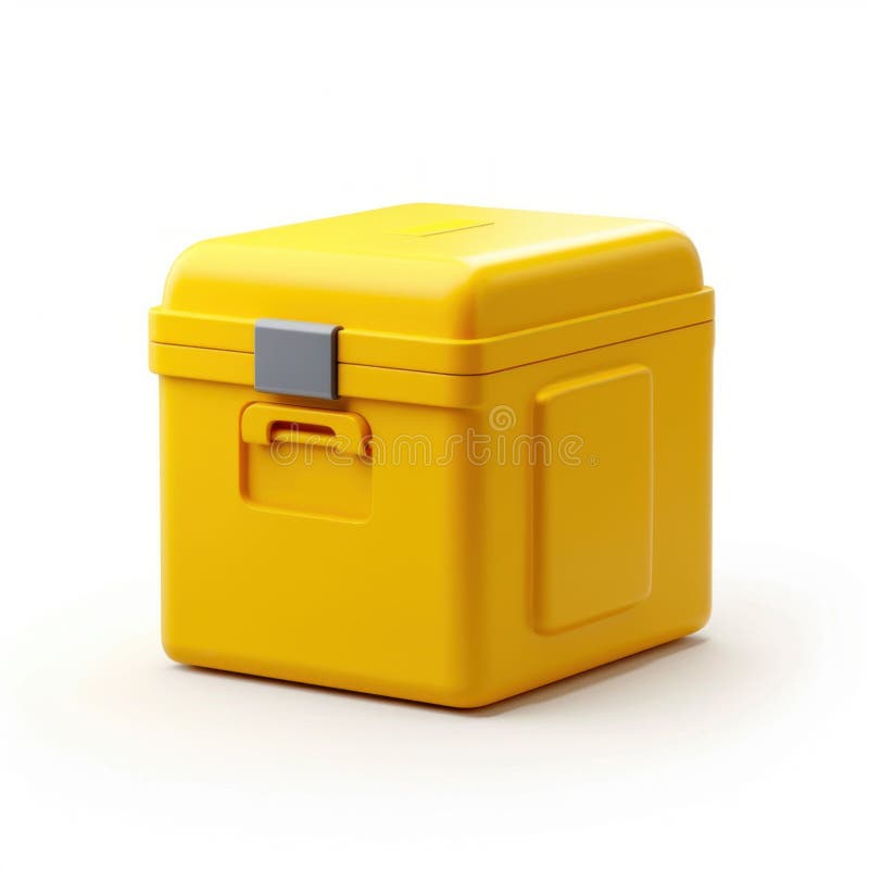 Yellow Plastic Storage Box with Latches. Generative Ai Stock ...