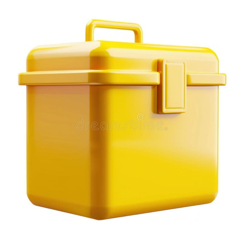 Yellow Plastic Storage Box with Latches. Generative Ai Stock ...