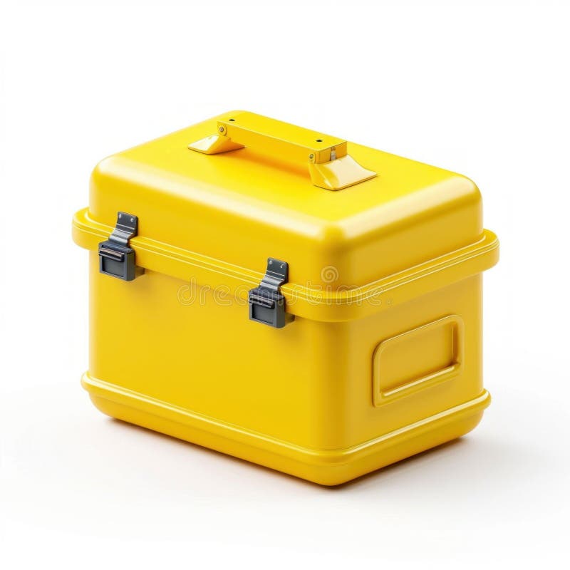 Yellow Plastic Storage Box with Latches. Generative Ai Stock ...
