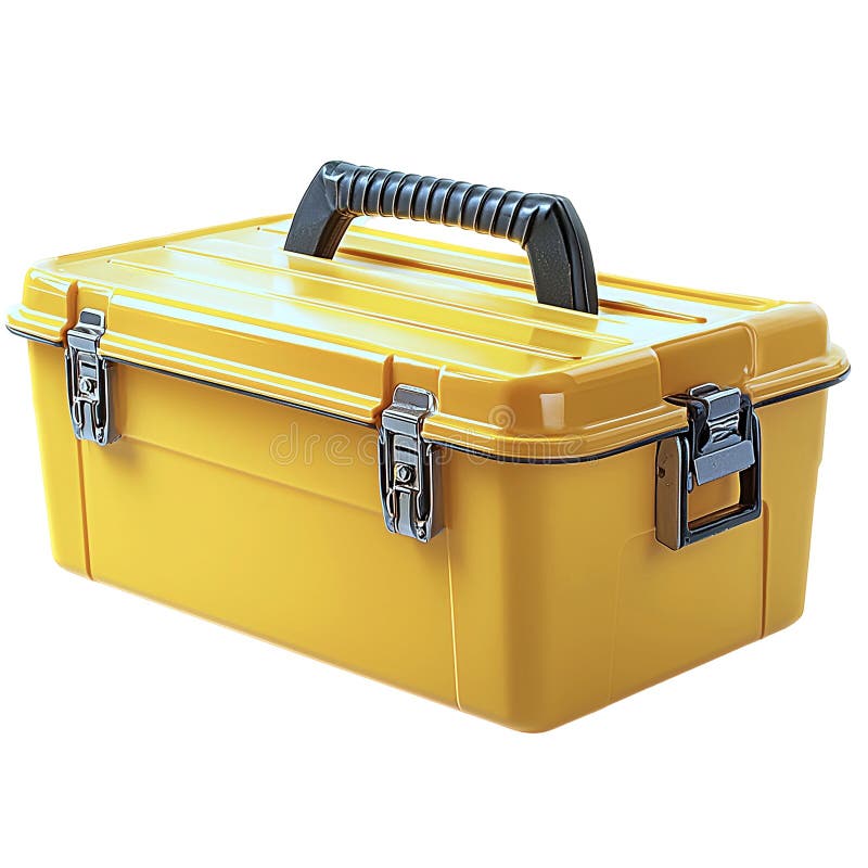Yellow Plastic Tool Box Carry Case Storage 3d Work Home Stock ...