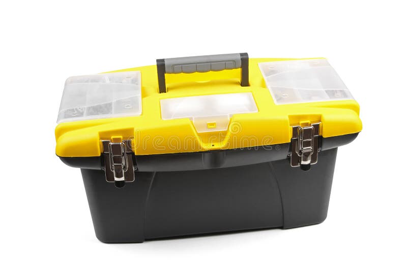Yellow Tool Box, Plastic Tool Box. Stock Image - Image of lock, concept ...