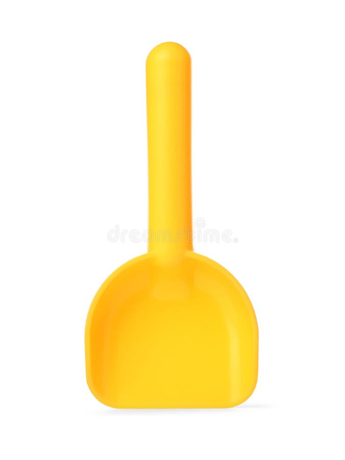Yellow Plastic Toy Shovel Isolated on White Stock Image - Image of ...