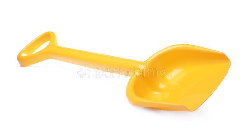 Yellow Plastic Toy Shovel Isolated on White Stock Photo - Image of ...