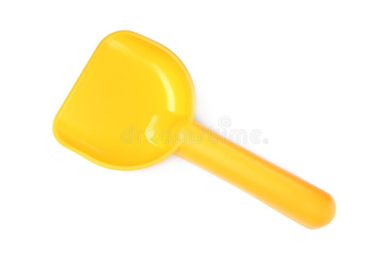 Yellow Plastic Toy Shovel Isolated on White, Top View Stock Image ...