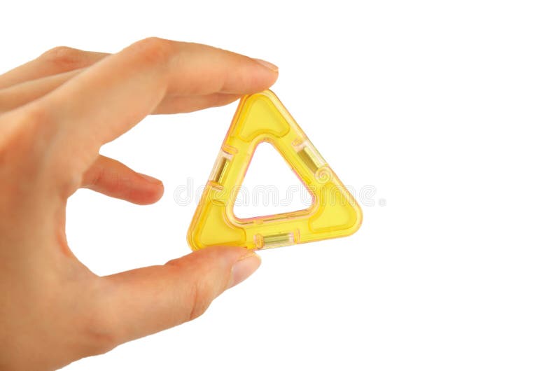 Yellow Plastic Triangle from Transparent Magnet Kit (puzzle Builder for ...
