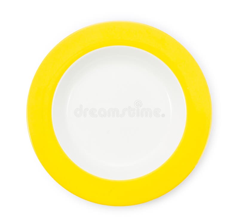 Yellow plate isolated stock photo. Image of cooking, flatware - 74703514