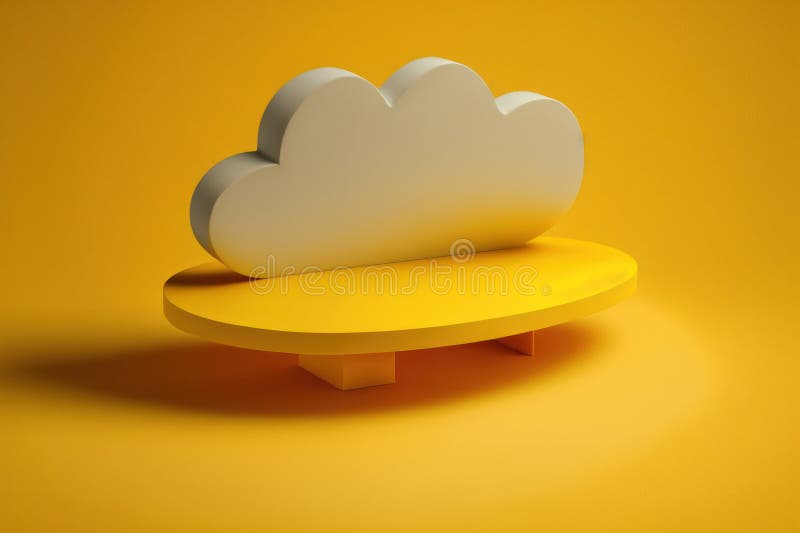 Of a Yellow Platform with a Cloud for Displaying Products Stock ...