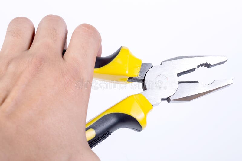 Yellow Plier stock image. Image of white, horizontal - 40730205