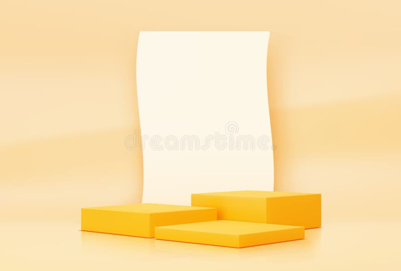 Yellow Podium, 3d Realistic Platform or Pedestal Stock Vector ...