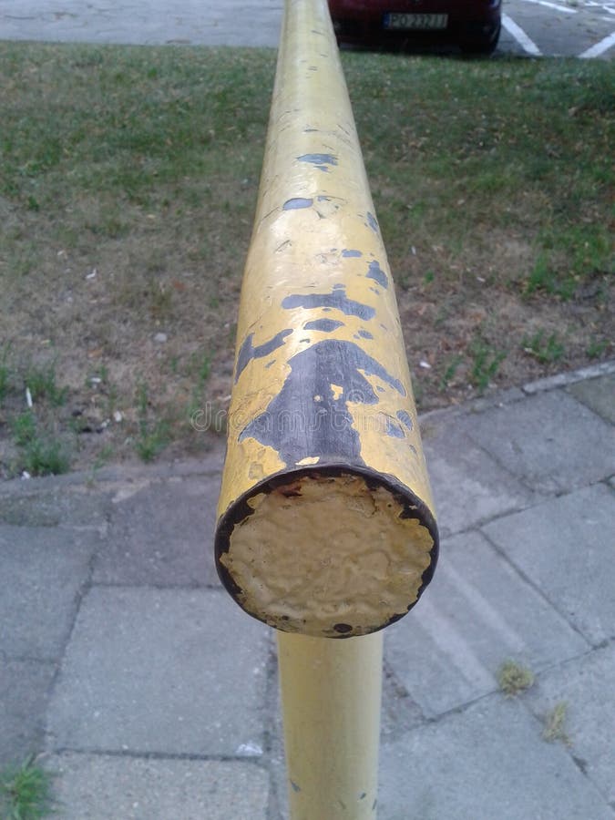 Yellow pole stock photo. Image of metal, object, closeup - 42757880