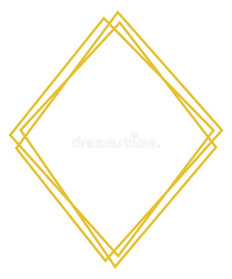 Yellow Polygonal Frame. Geometric Thin Line Diamond Shape Stock Vector ...