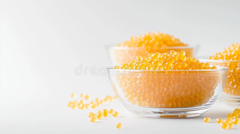 Yellow Polypropylene Granules on White Background. Masterbatch Polymer ...
