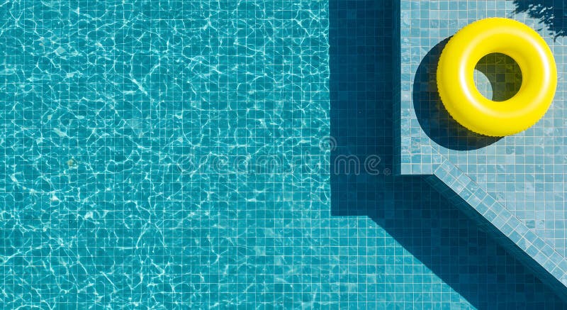 Yellow Pool Ring by the Corner of Swimming Pool Stock Illustration ...