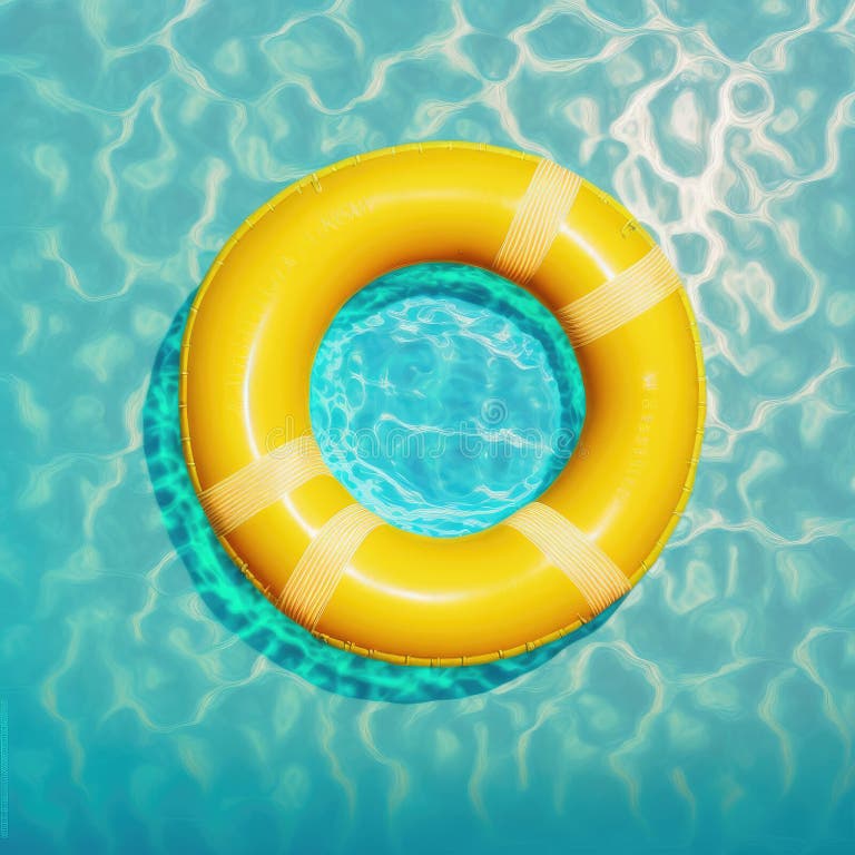Yellow Pool Ring Float. Illustration AI Generative Stock Illustration ...