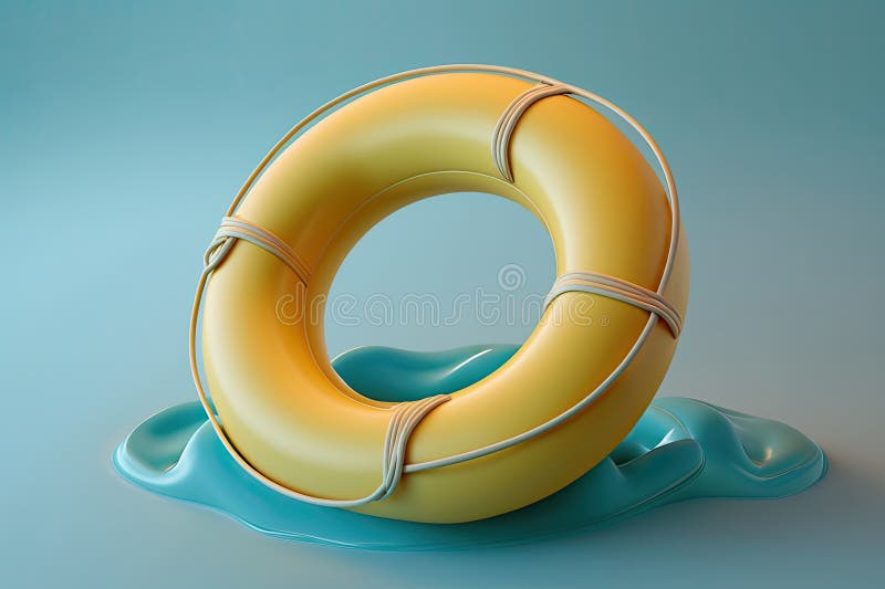 Yellow Pool Ring Float. Illustration AI Generative Stock Illustration ...