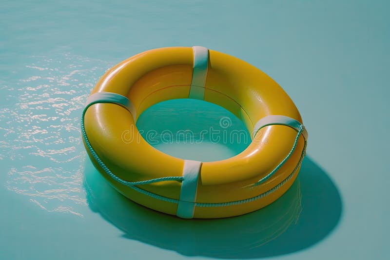 Yellow Pool Ring Float. Illustration AI Generative Stock Illustration ...