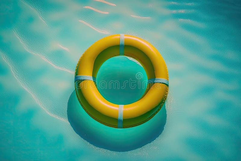 Yellow Pool Ring Float. Illustration AI Generative Stock Illustration ...