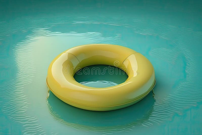 Yellow Pool Ring Float. Illustration AI Generative Stock Illustration ...