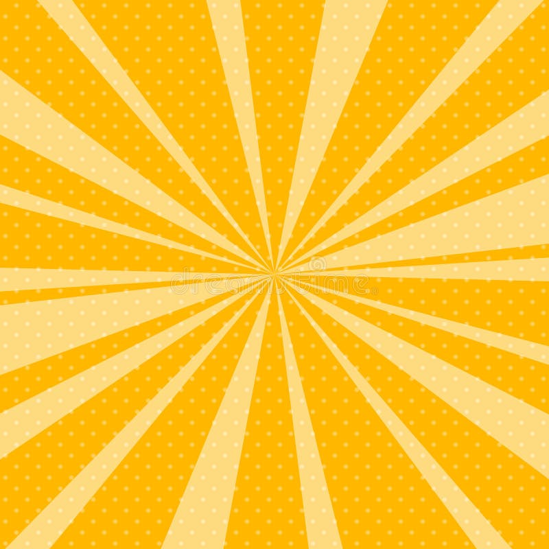 Yellow Pop Art Retro Background with Sunbeams Stock Vector ...