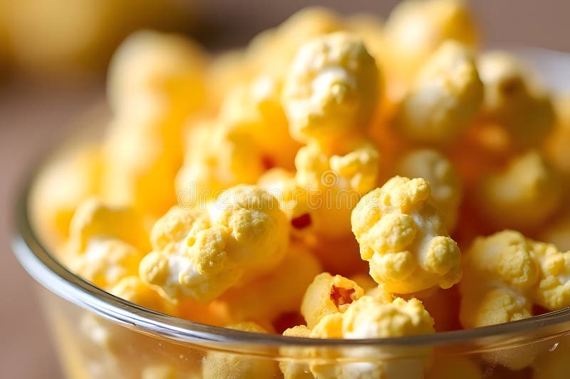 Yellow Popcorn, Baked with Fragrant Butter, Ready To Eat Stock ...