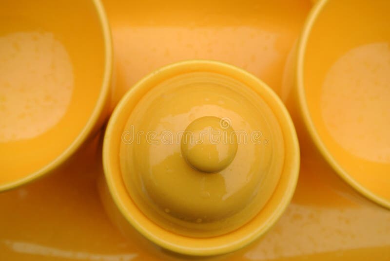 Yellow porcelain set stock photo. Image of drink, empty - 78742216