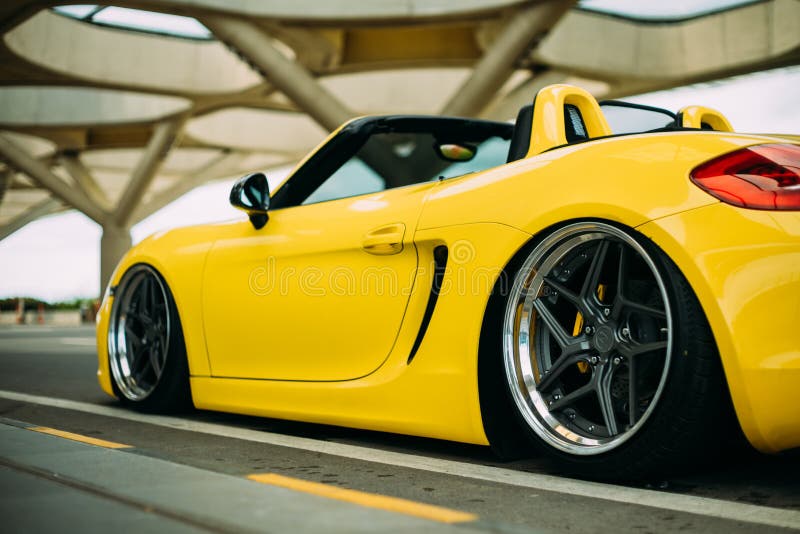 Yellow Porsche Boxster on the Road Editorial Stock Photo - Image of ...
