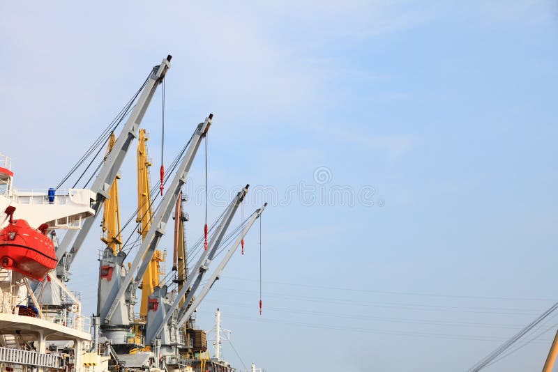 Yellow Port Crane Terminal Seaport Stock Photo - Image of navy ...