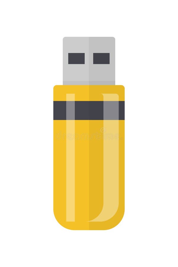 Yellow Portable USB Flash Drive Digital Device Computer Hardware ...
