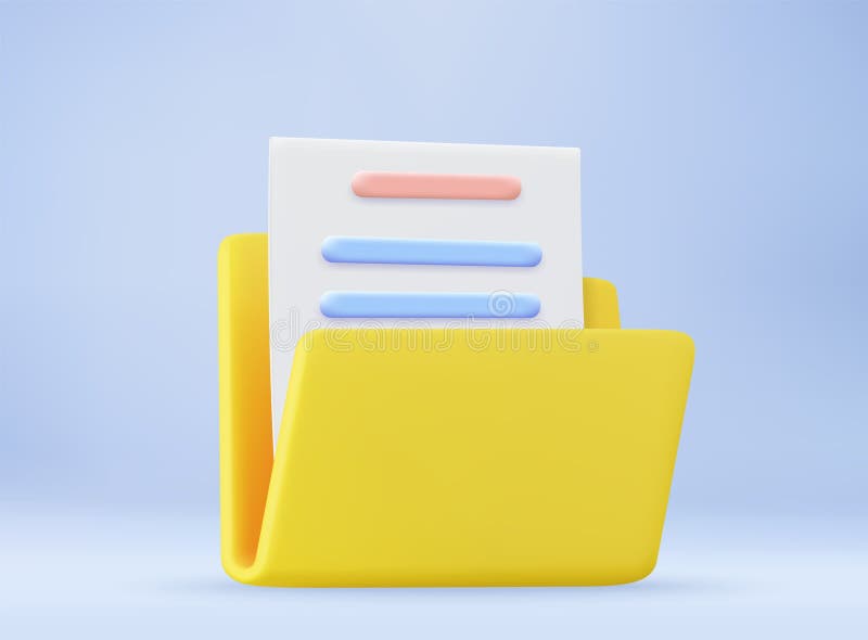 Yellow Portfolio Folder 3d Icon Stock Vector - Illustration of data ...