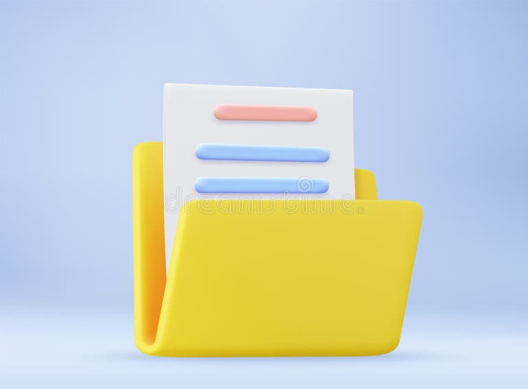 Yellow Portfolio Folder 3d Icon Stock Vector - Illustration of data ...