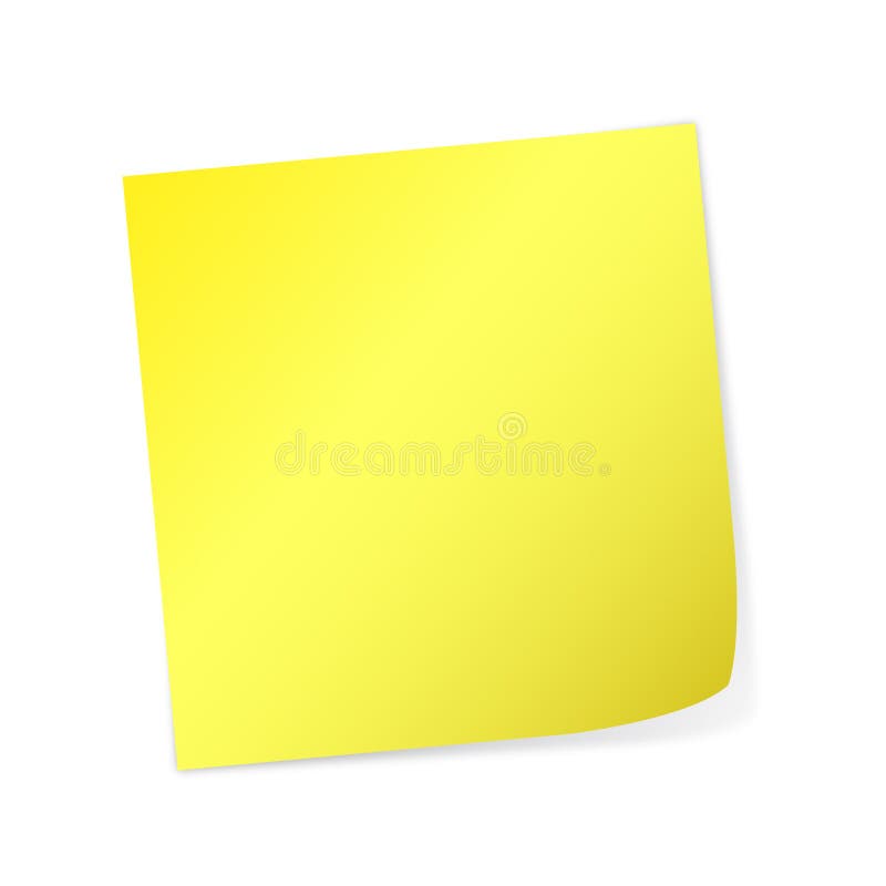 Yellow Post-it stock vector. Illustration of memo, noticeboard - 10013770