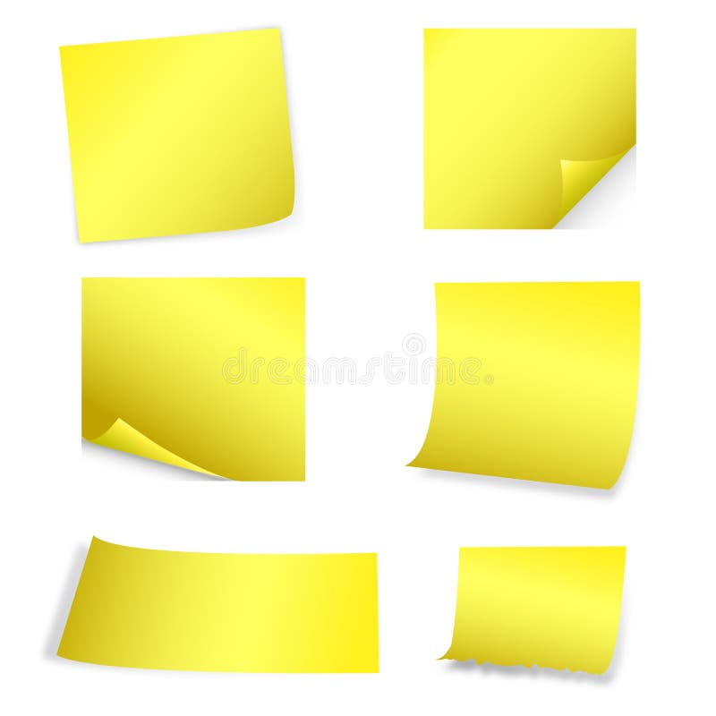 Yellow Post-it stock vector. Illustration of pink, nail - 10013892