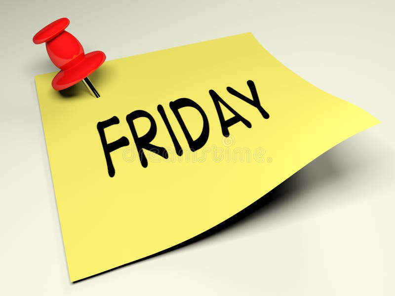 Yellow Post with the Write Friday- 3D Rendering Stock Illustration ...