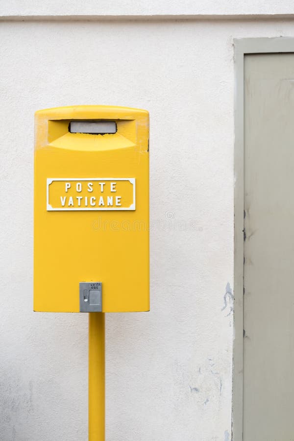 Yellow Post Box in Vatican editorial photo. Image of city - 95585731