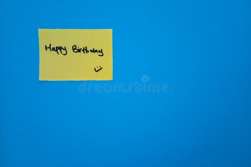 Yellow Post it Happy Birthday Stock Image - Image of diagram, poster ...