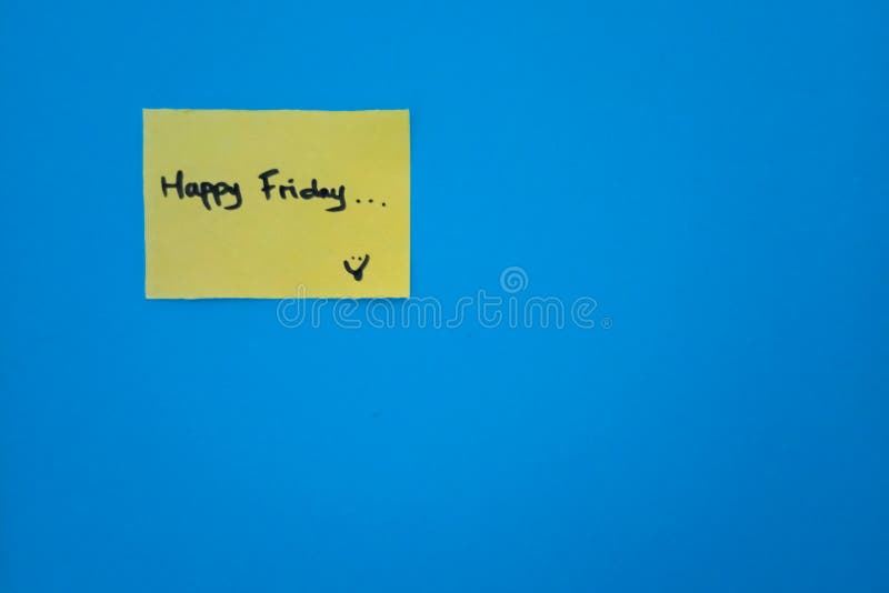 Yellow Post it Happy Friday Stock Image - Image of brand, diagram ...