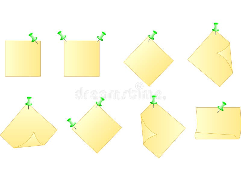 Yellow post it note stock illustration. Illustration of office - 1772693