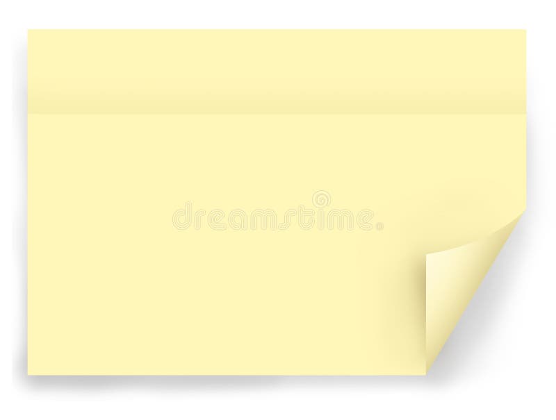Yellow post it note stock illustration. Illustration of office - 1772693