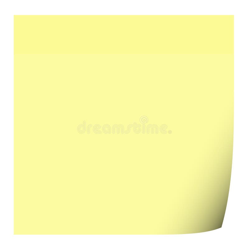 Yellow post it note stock illustration. Illustration of office - 1772693