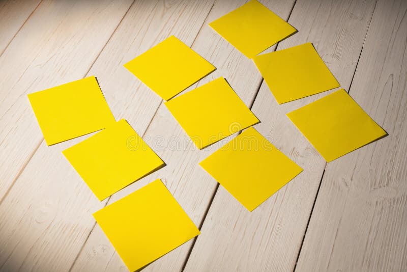 A Yellow post it note stock photo. Image of notes, wood - 53043042