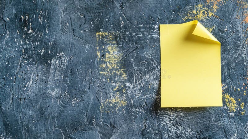 Yellow Post it Note on Textured Surface Stock Image - Image of adhesive ...