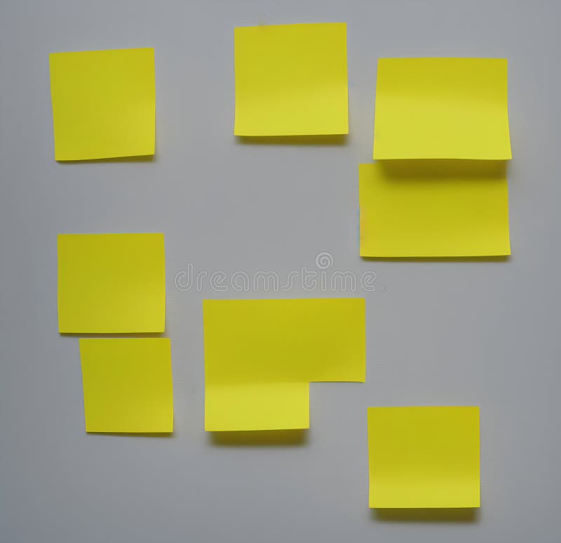 Yellow Post Notes Set. Sheets of Note Papers with Space for Text Stock ...