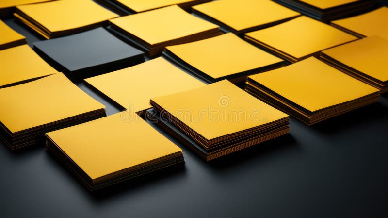 Yellow Post-it Notes on a Table. Shallow Depth of Field Stock ...