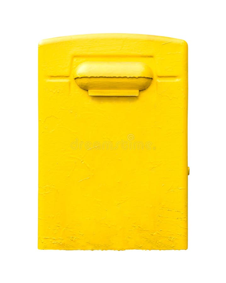 Yellow Post Office Mailbox on Plastered Wall Stock Image - Image of ...