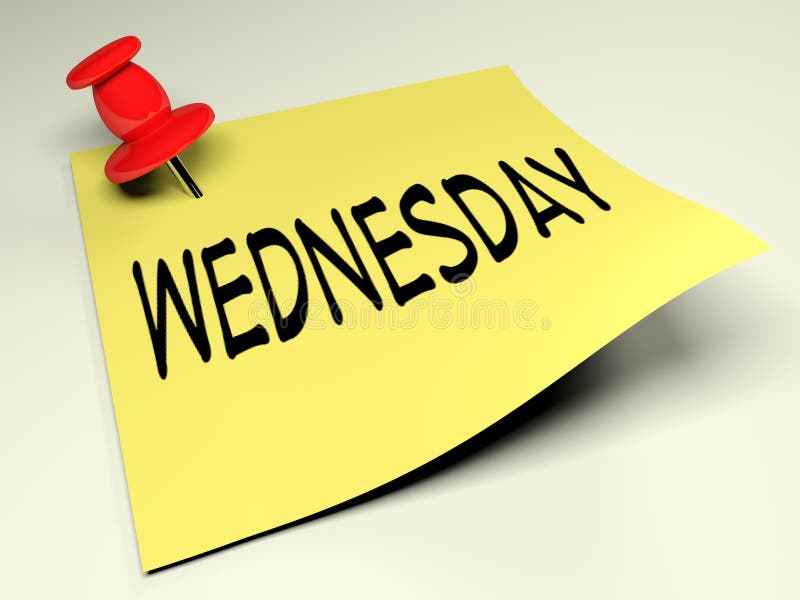 Yellow Post with the Write Wednesday- 3D Rendering Stock Illustration ...